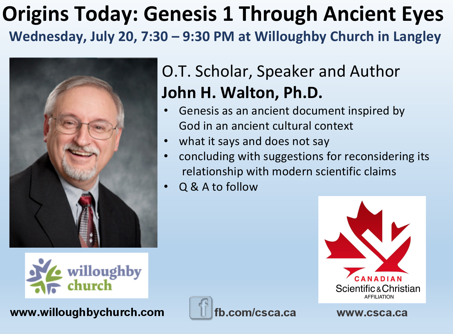 Visiting Scholar John H. Walton | ubcgcu